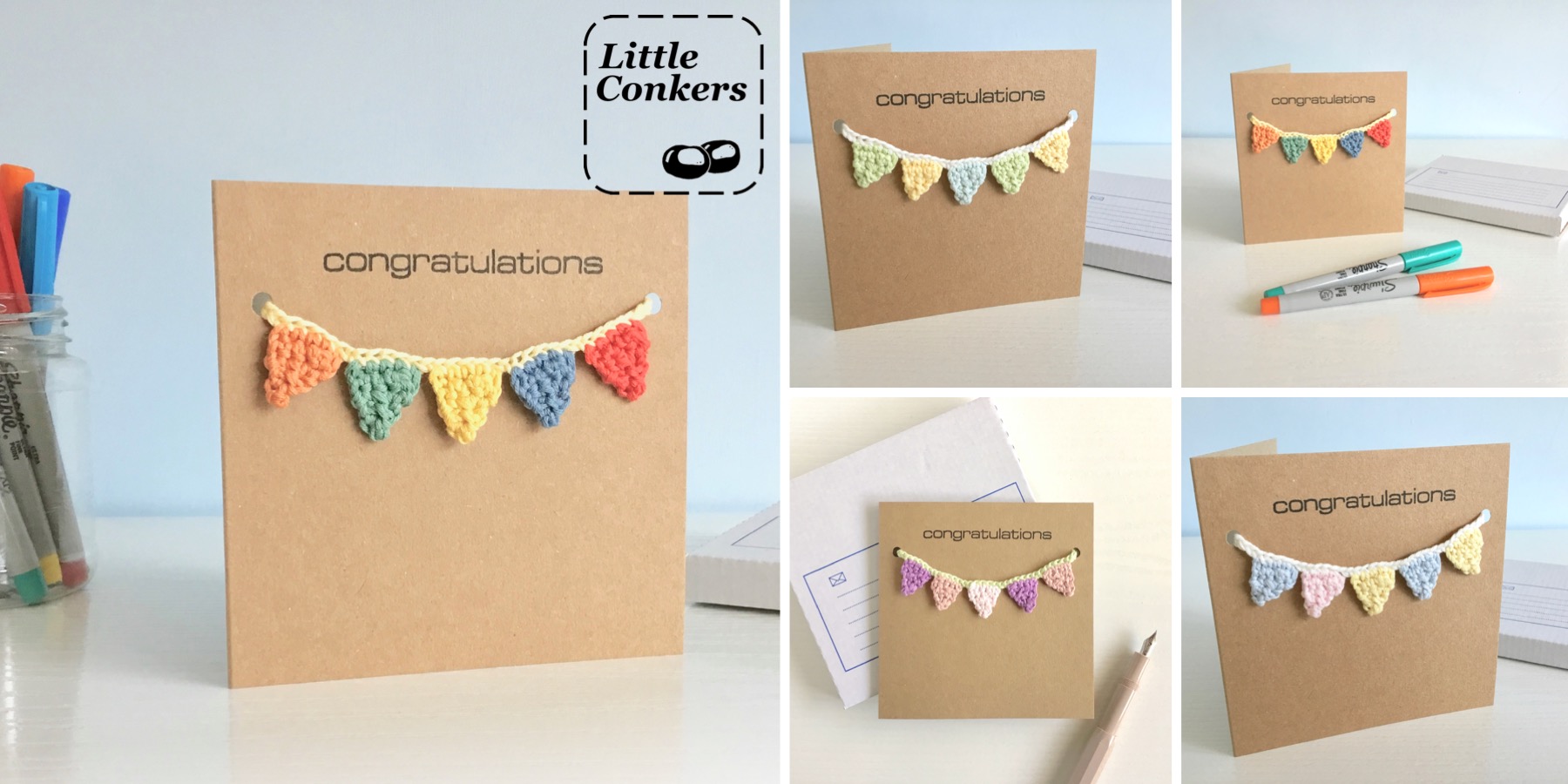 Personalisable Bunting Greetings Card - Little Conkers