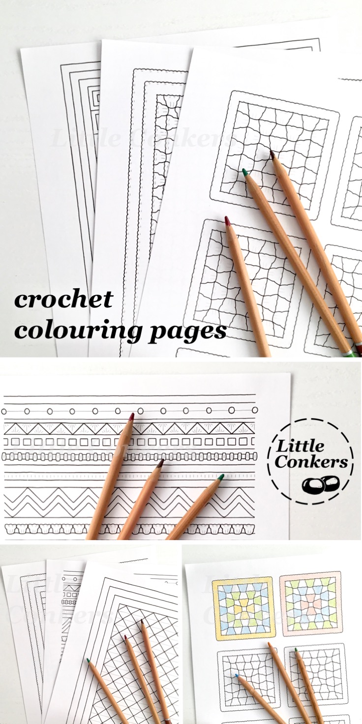 Printable Crochet Colouring Pages by Little Conkers - Little Conkers