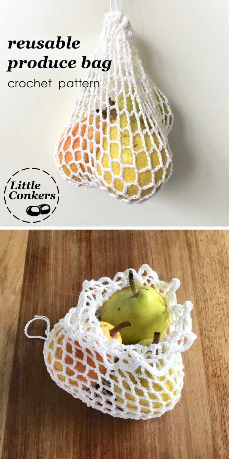Reusable Produce Bag Crochet Pattern - Little Conkers