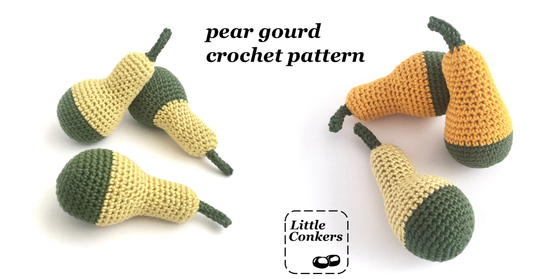 Bi-Coloured Pear Gourd Crochet Pattern #1 - Pumpkin and Gourd Series ...