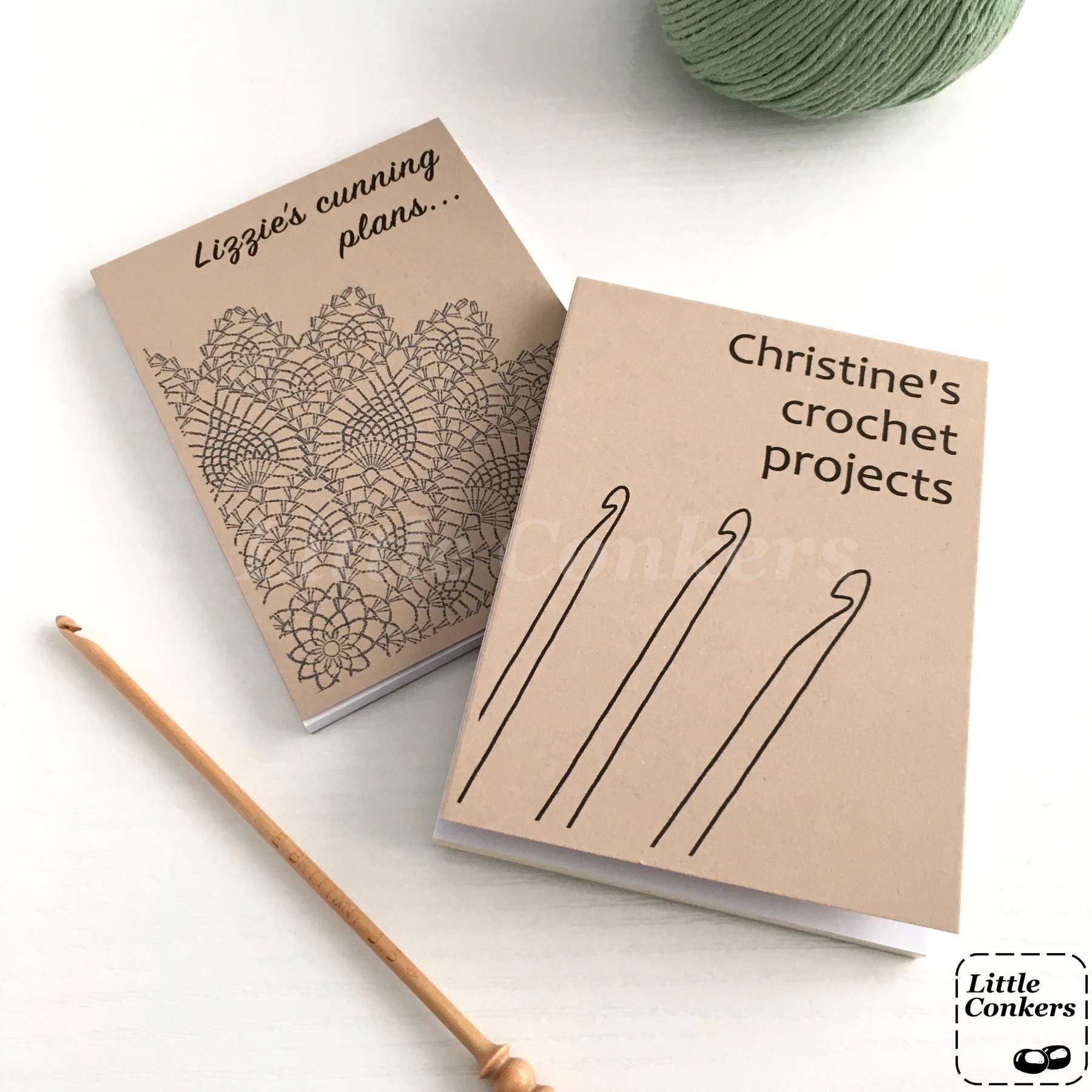 Personalisable Notepad for Crocheters - recycled - Little Conkers