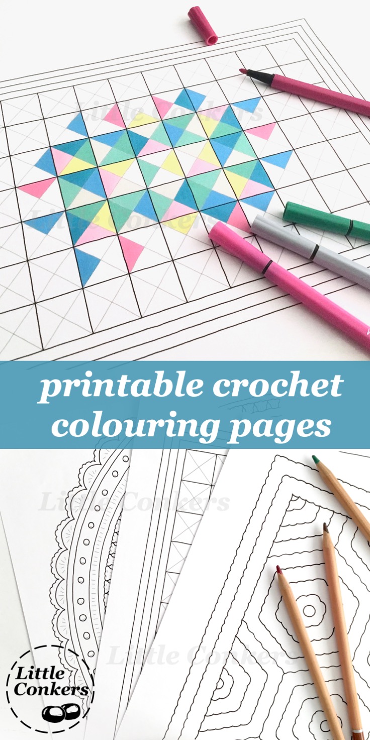 Printable Crochet Colouring Pages - Little Conkers