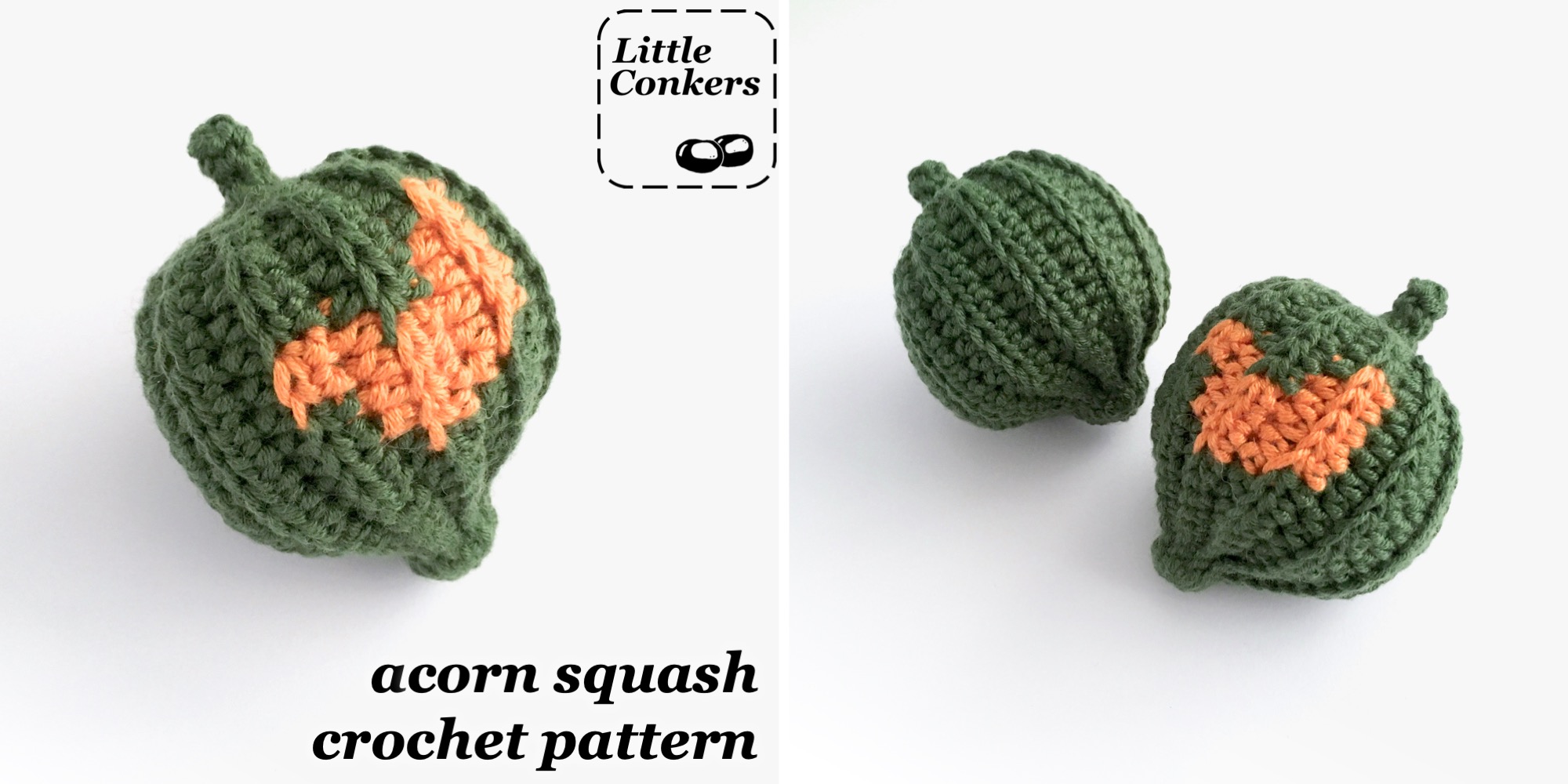 Acorn Squash Crochet Pattern - Little Conkers