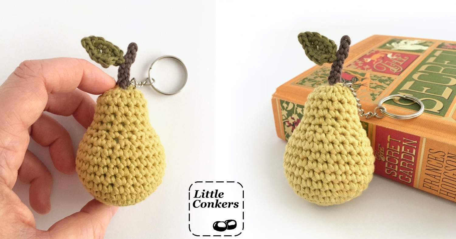 Organic Cotton Pear Keyring - Little Conkers