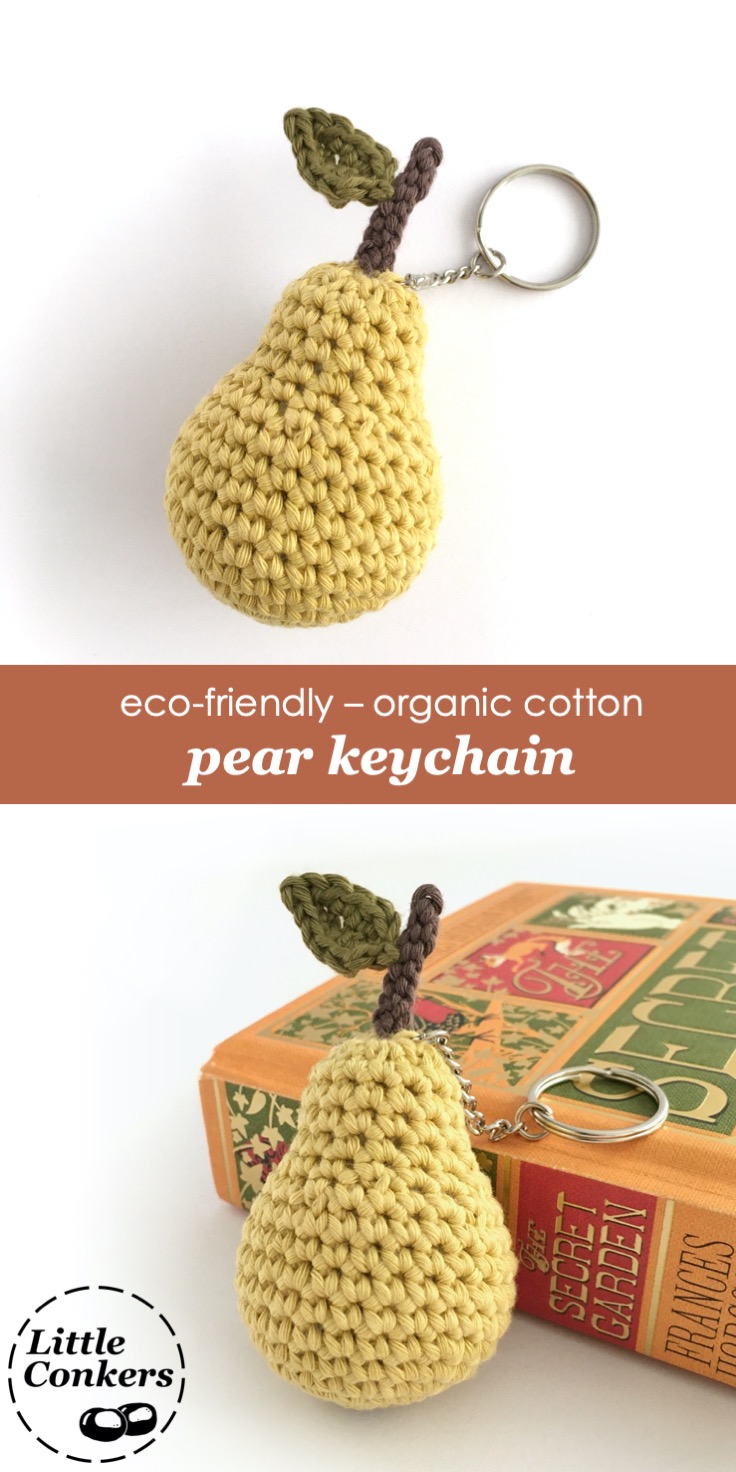 Eco-friendly Organic Cotton Pear Keychain - Little Conkers