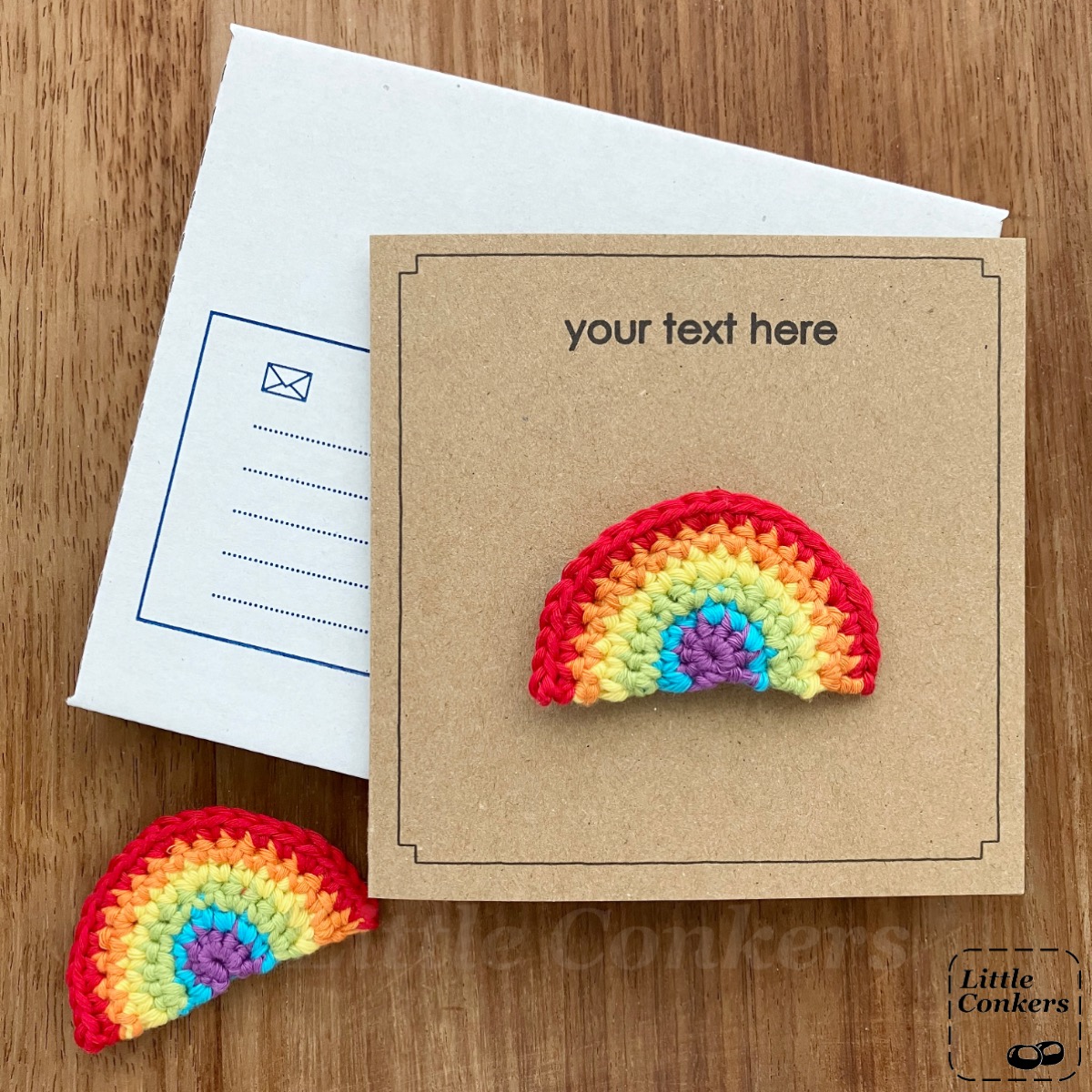 Personalised Rainbow Brooch Greetings Card for any occasion - Little ...