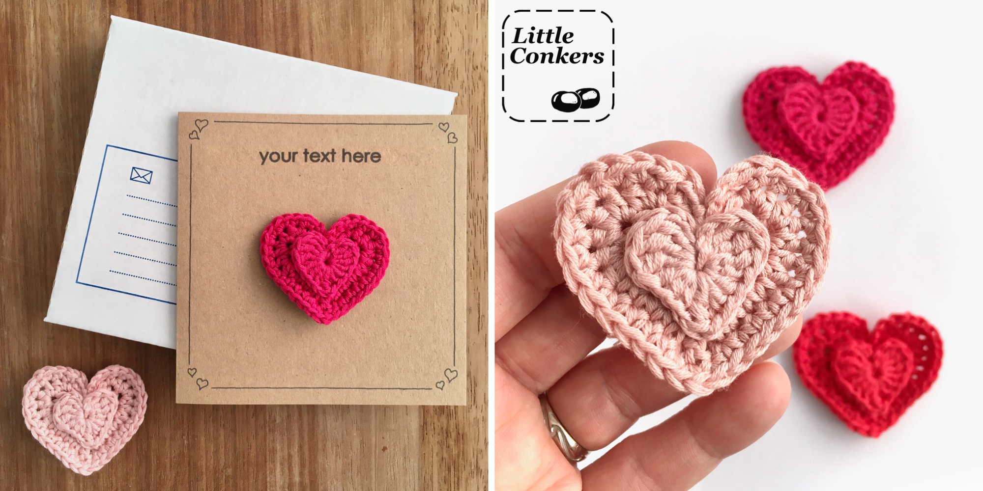 Personalised Heart Brooch Greetings Card - Little Conkers