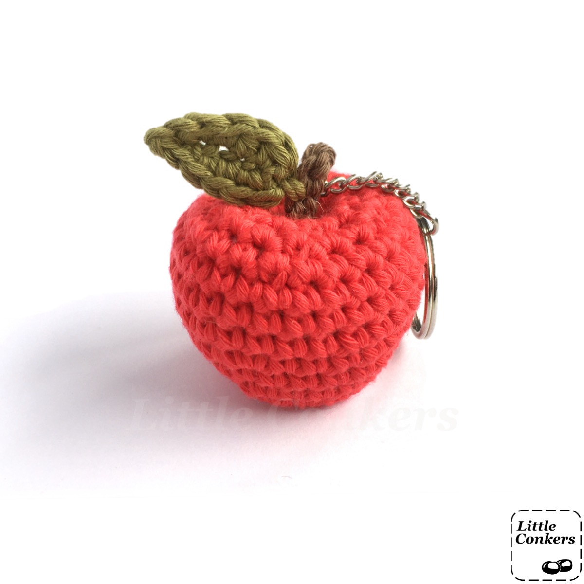 Organic Cotton Apple Keyring - Little Conkers
