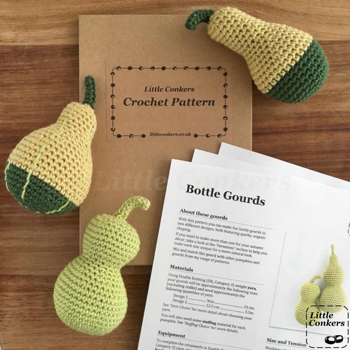 Bottle Gourd Gift Crochet Patterns - Little Conkers