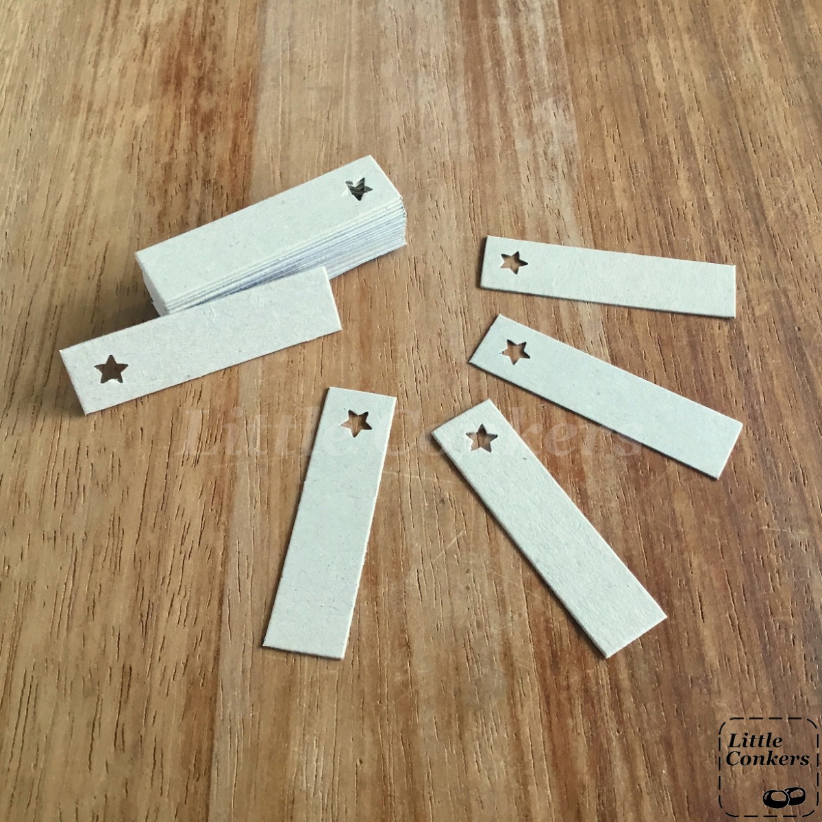 Mini Rectangular Recycled Tags - 25 Grey Tags - Little Conkers