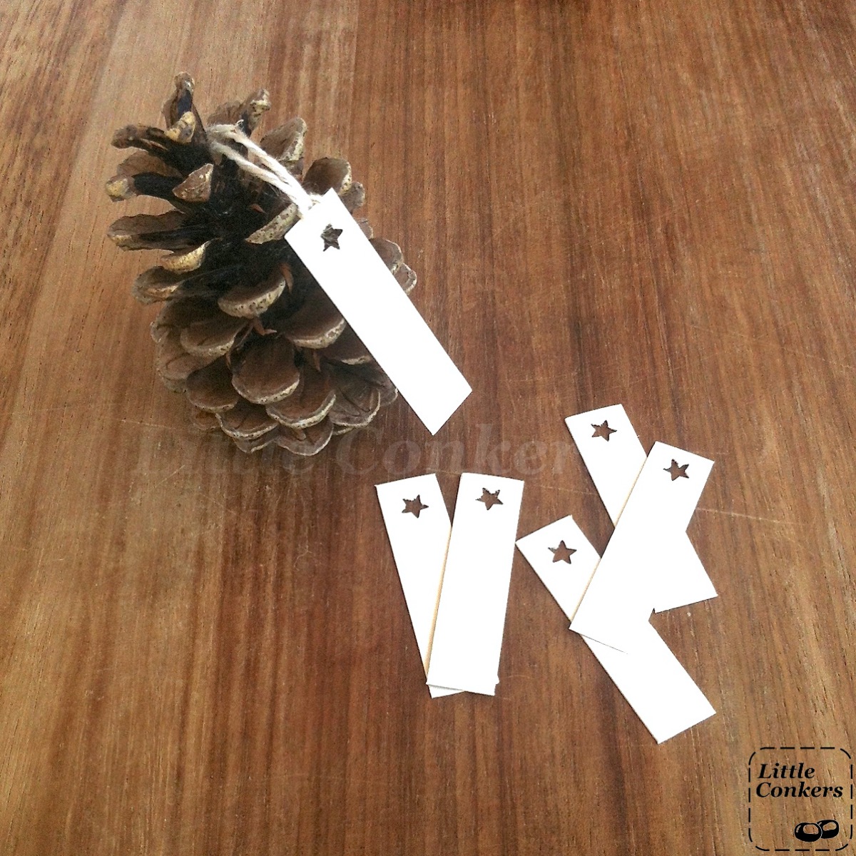 Mini Rectangular Recycled Tags - 25 Cream Tags - Little Conkers