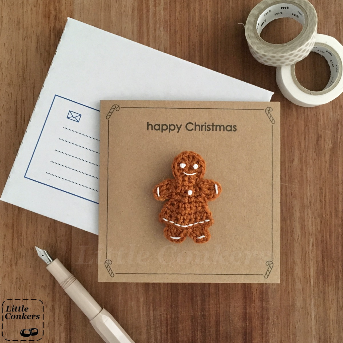 Greetings Cards with Gingerbread Brooches - Little Conkers